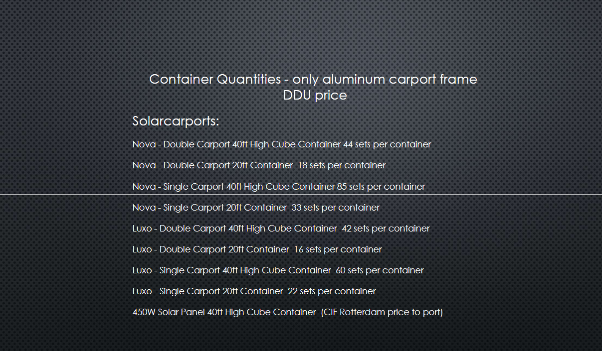 Solar Carports EU - Container Quantities – HYXiPOWER THUISBATTERIJEN en ...